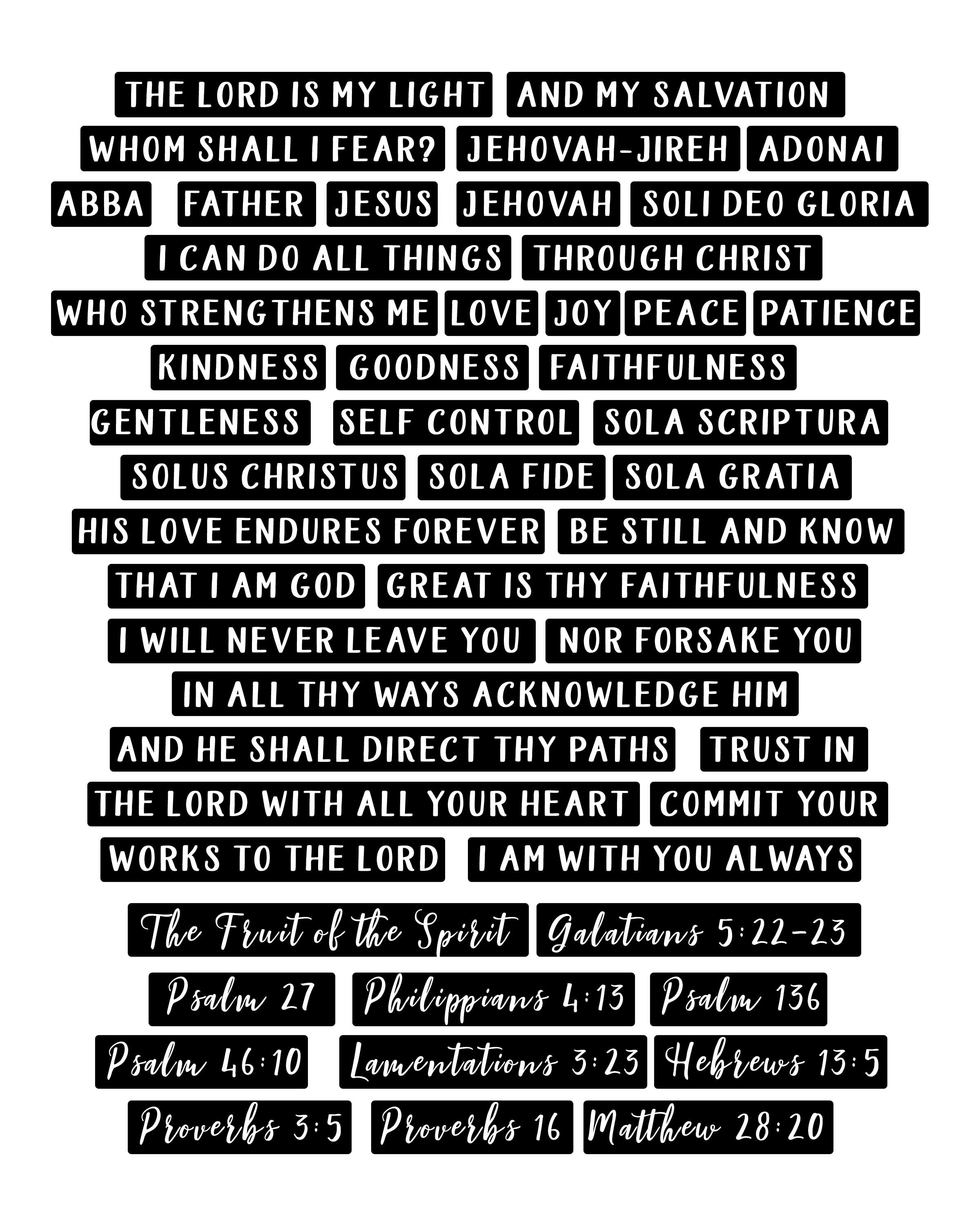 Christian Words Printable: Faith Journaling, Scrapbooking (digital ...
