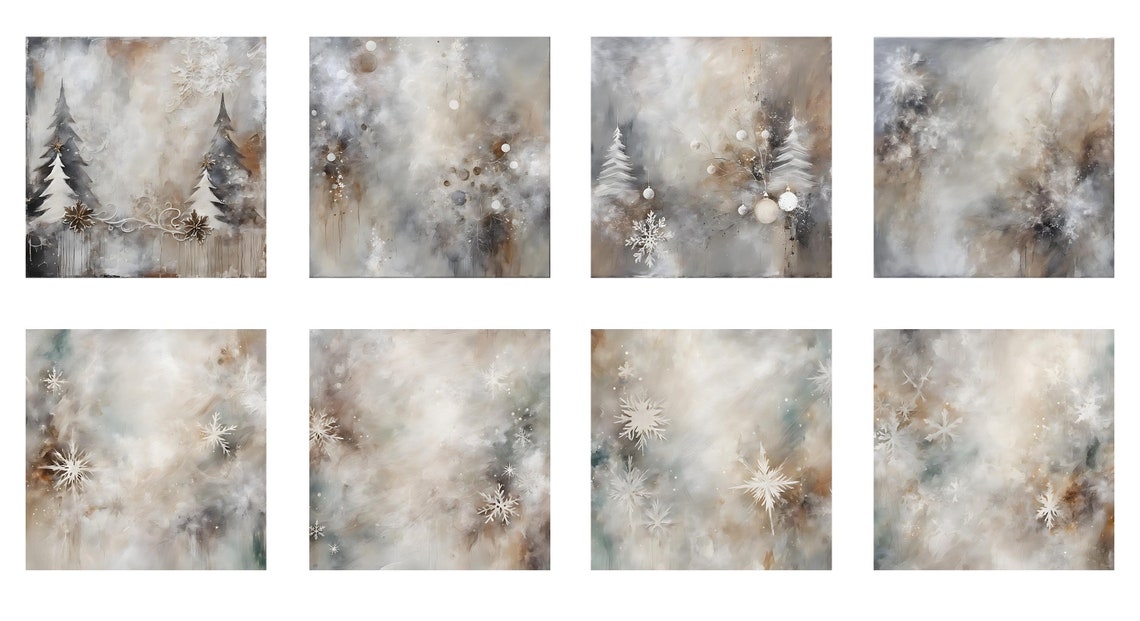 Abstract Christmas Digital Paper: Winter Scrapbook Backgrounds (12x12 ...