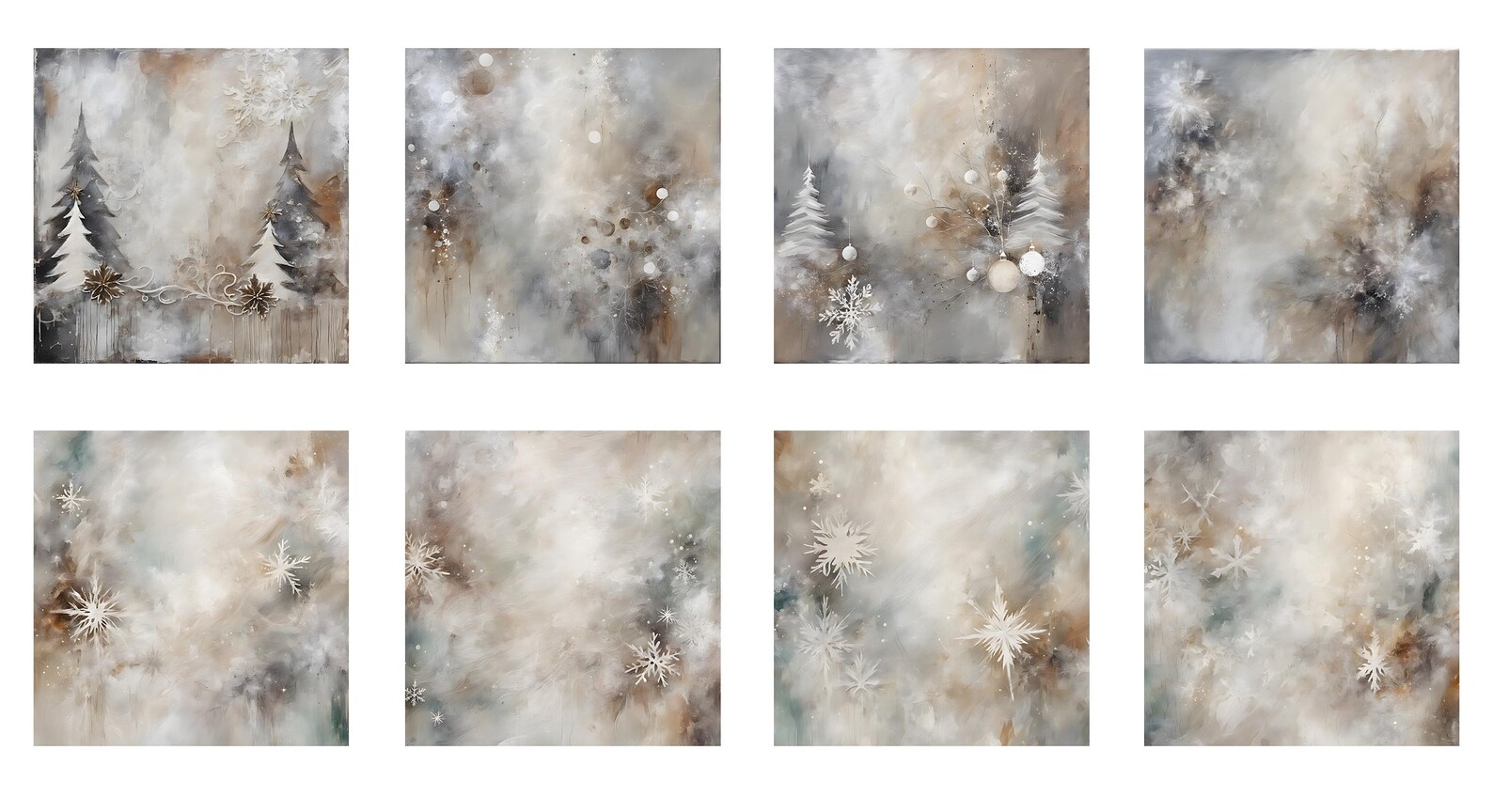 Abstract Christmas Digital Paper: Winter Scrapbook Backgrounds (12x12 ...