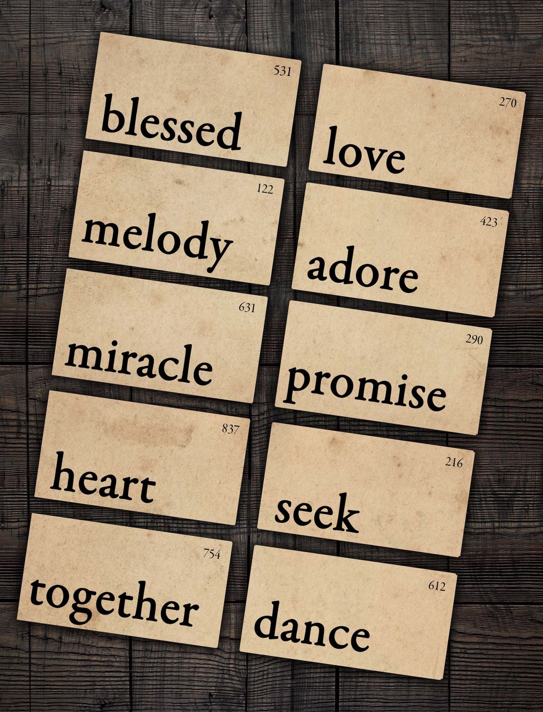 Positive, Happy Words Printable Flash Cards for Junk Journals ...