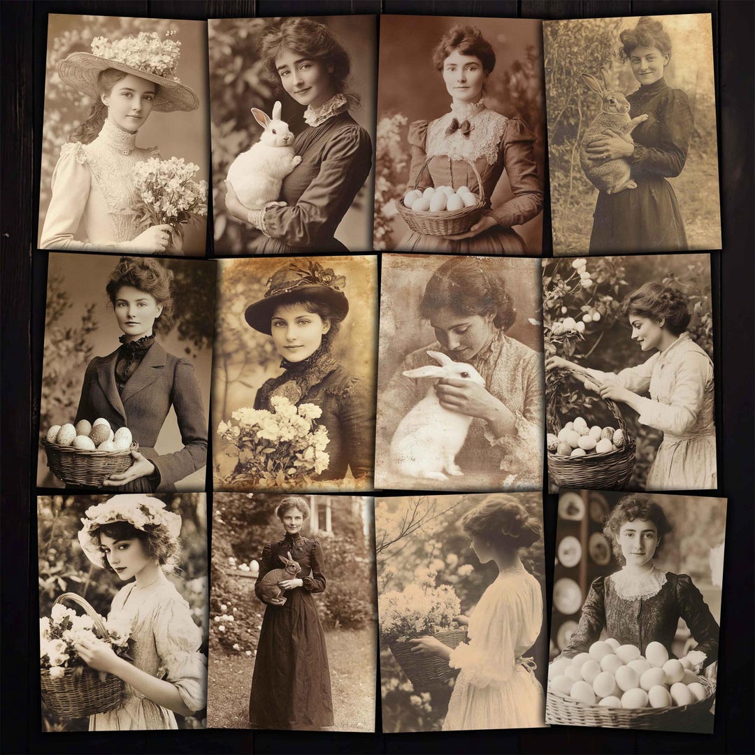Easter Ladies Printable: Antique Style Collage Sheets for Junk Journals ...