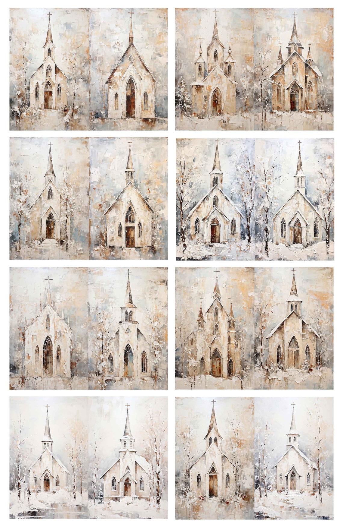 Rustic Church Junk Journal Printable: Abstract Chapel Collage (digital ...