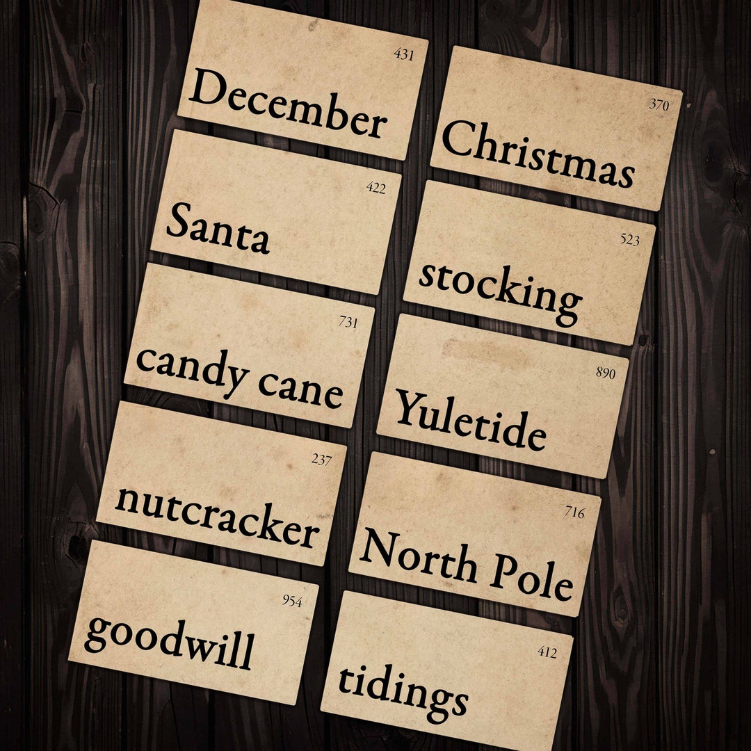 Vintage Christmas Printable Flash Cards Sheet for Junk Journals ...