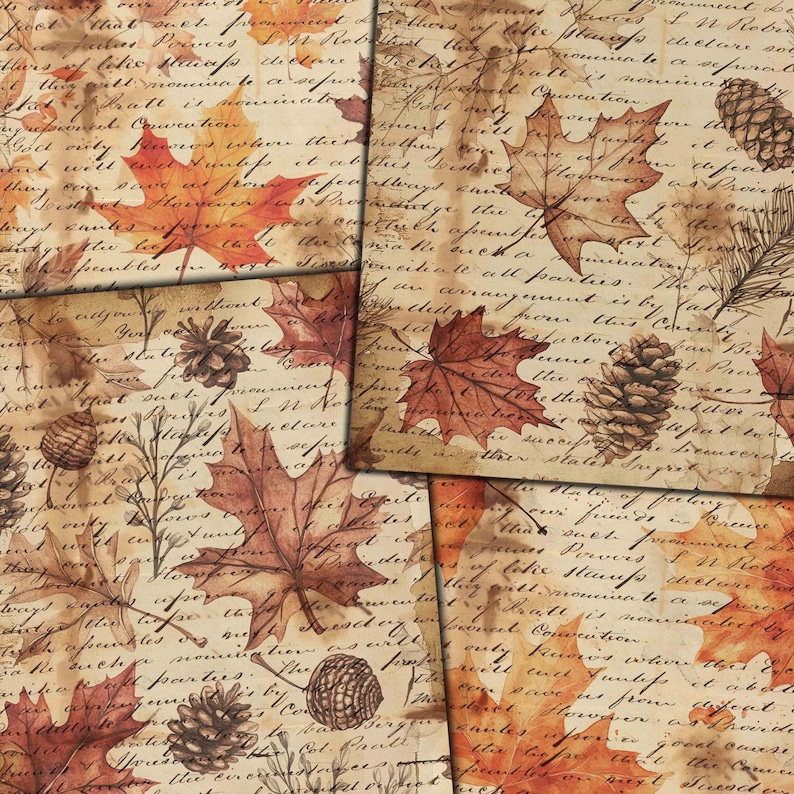 Autumn Leaf Ephemera: Vintage Printable Papers for Junk Journals ...