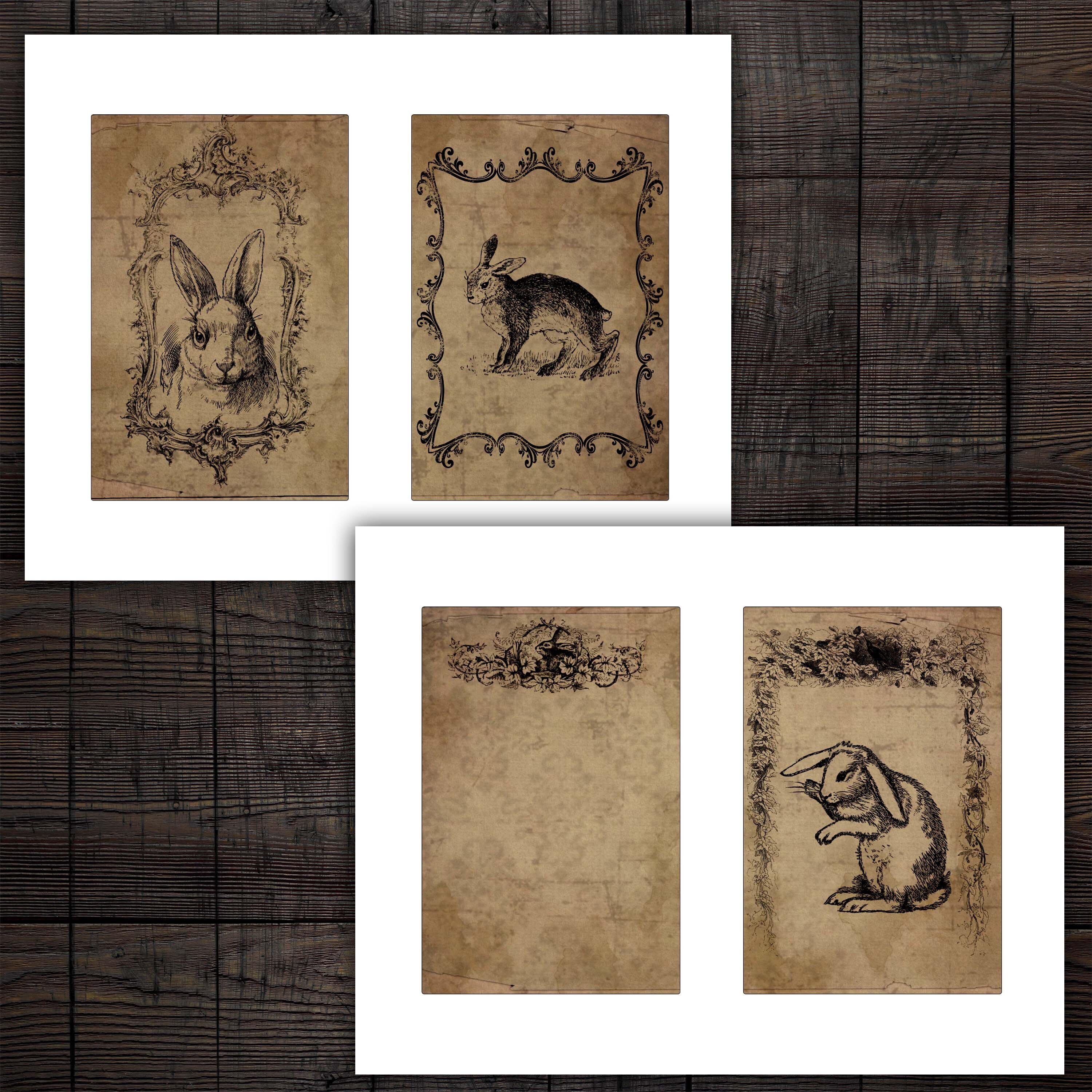 Vintage Easter Rabbit Pages for Junk Journals, Scrapbooks, Paper Crafts ...
