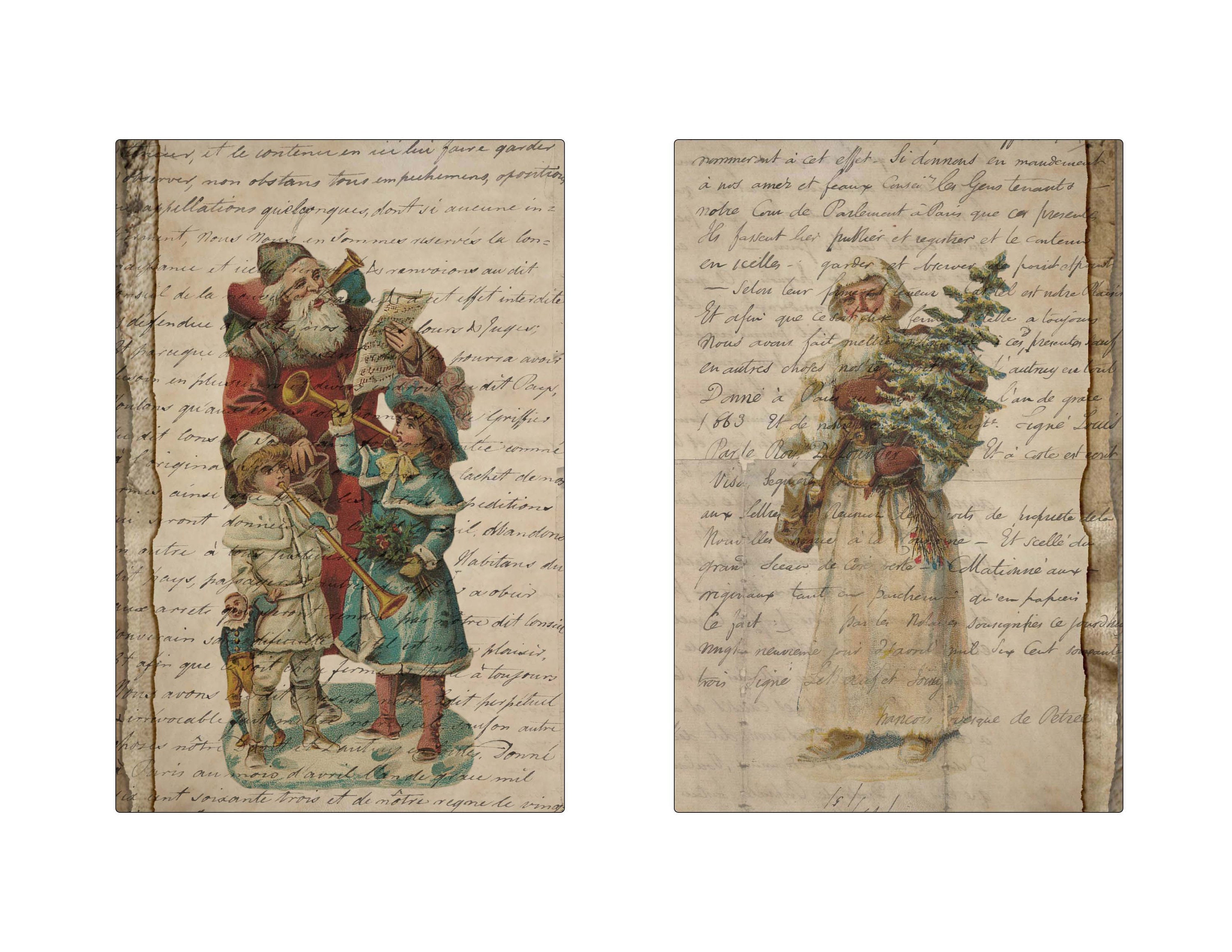 Vintage Santa Claus Junk Journal Printable Pages Digital - Etsy
