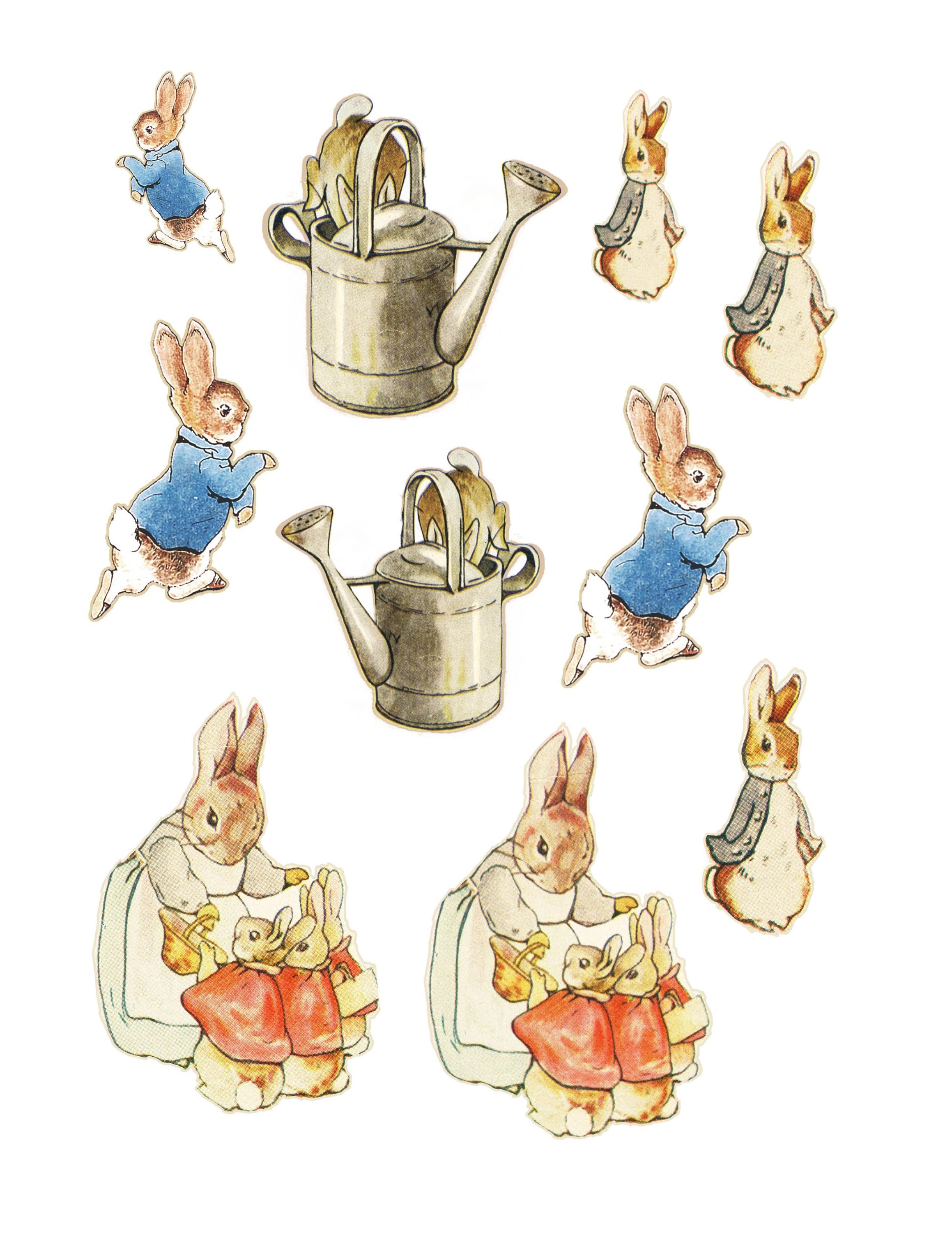 Beatrix Potter Peter Rabbit Printable Fussy Cut Collage Sheets | Etsy