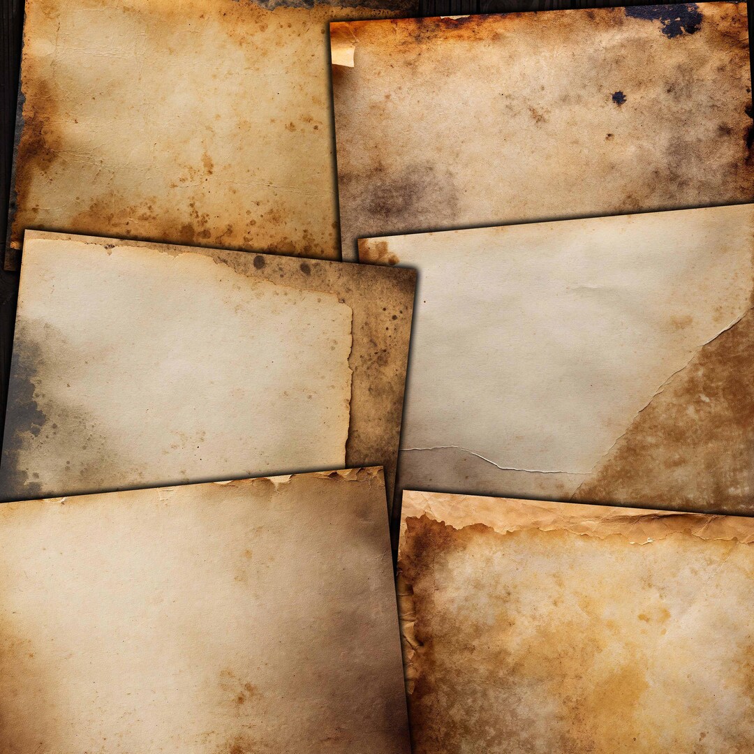 Grunge Stained Printable Paper Pack for Junk Journals, Mixed Media ...