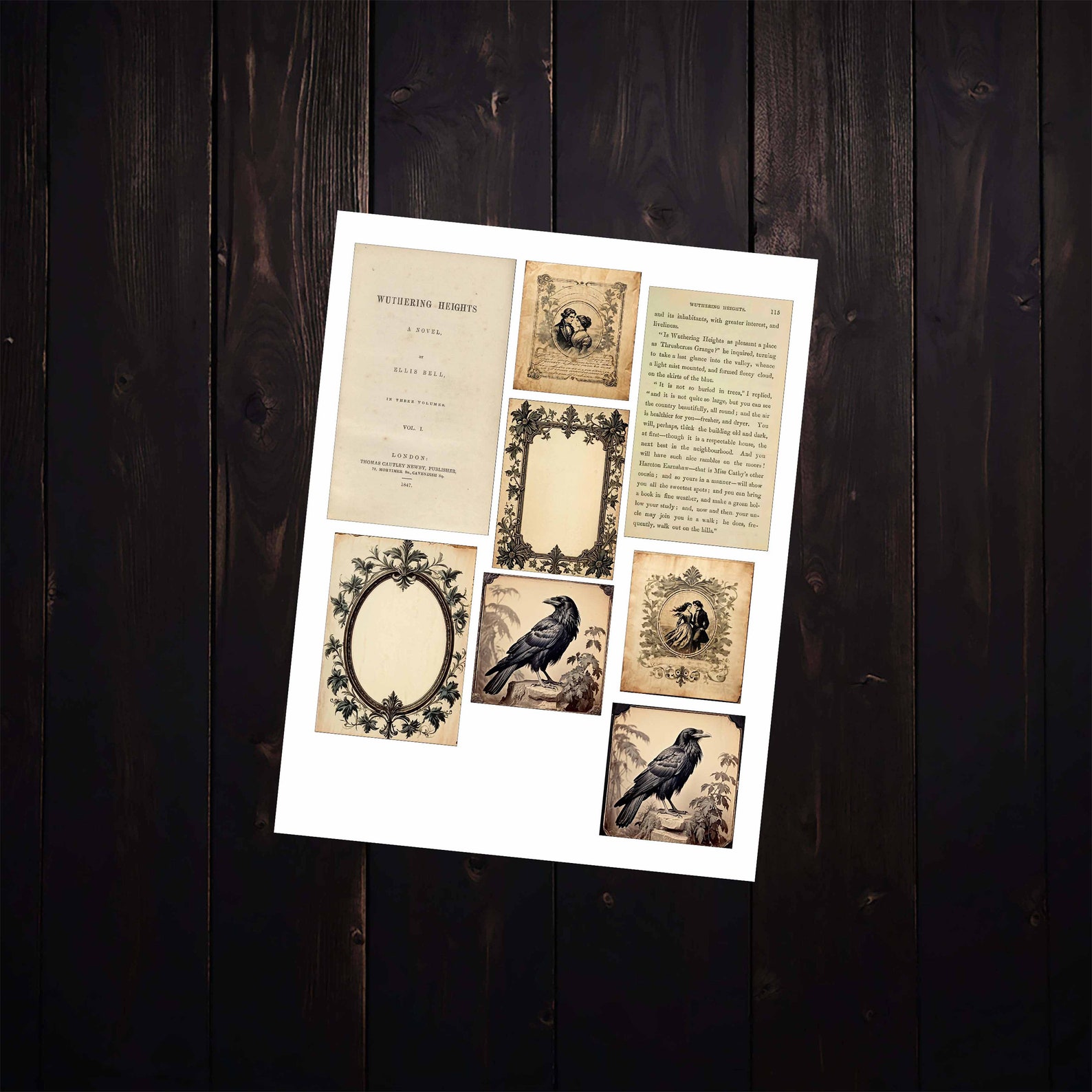 Wuthering Heights Collage Kit: Reading Journal Ephemera (digital ...