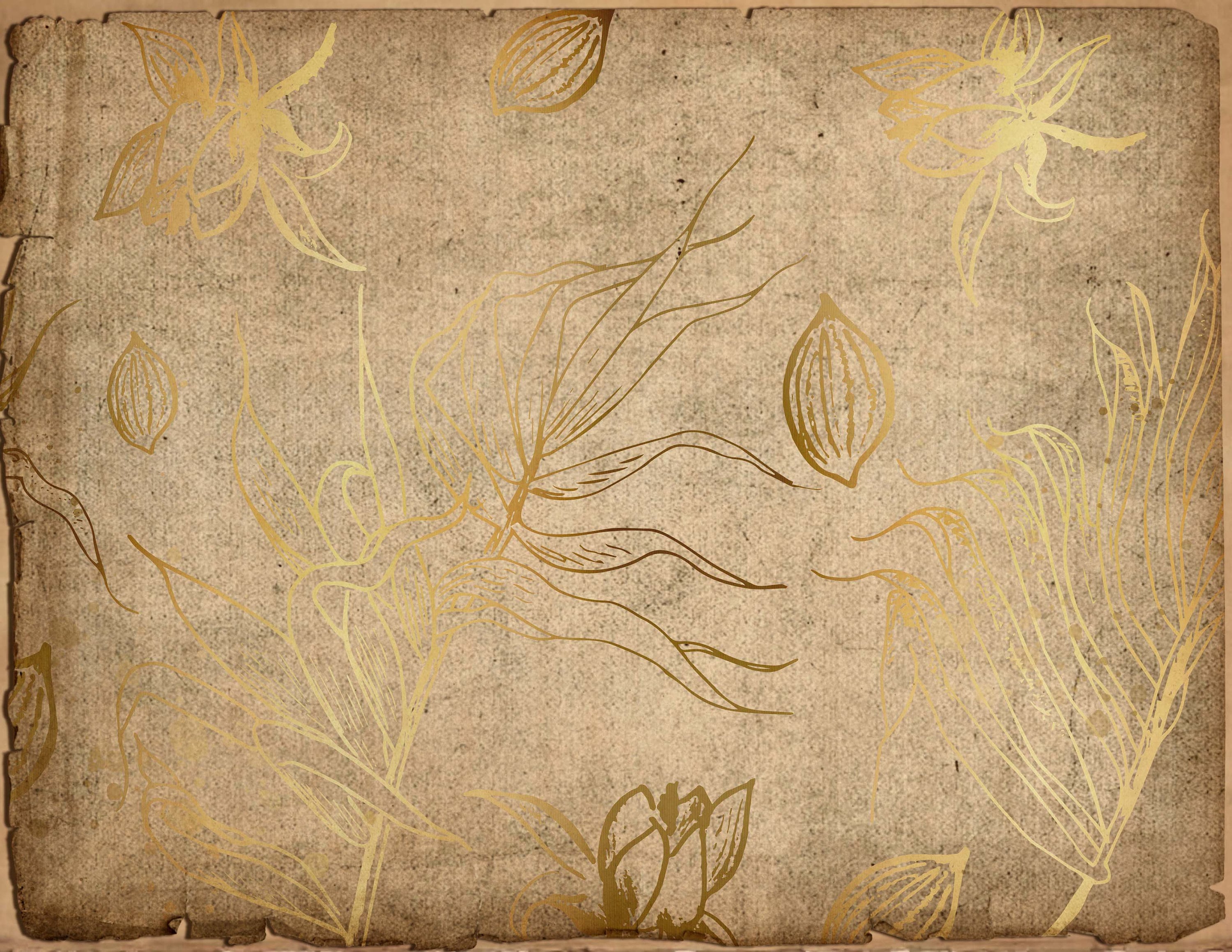 Printable Watercolor Floral Background Sheets White and Gold - Etsy