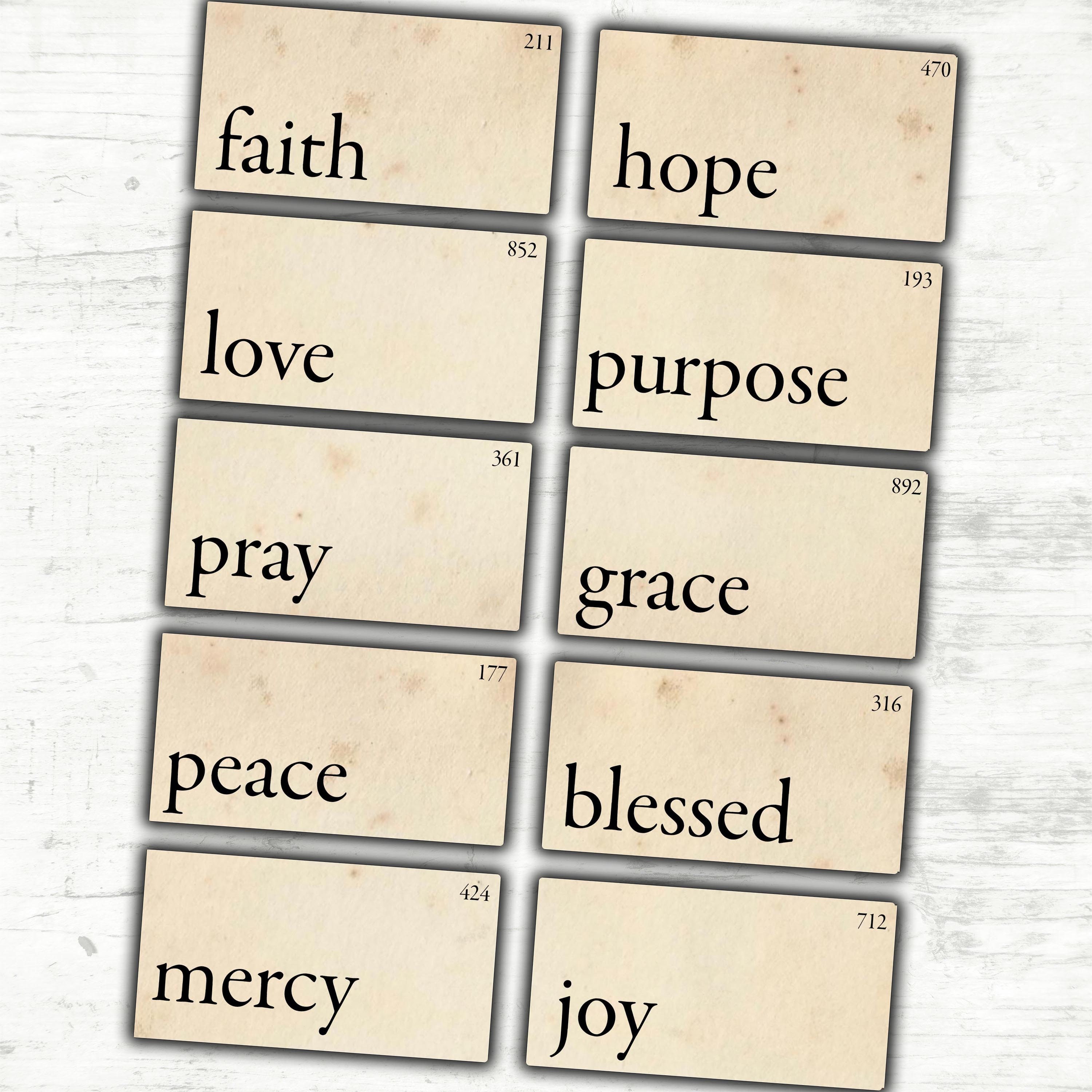 Vintage Christian Printable Flash Cards Sheet for Junk Journals ...