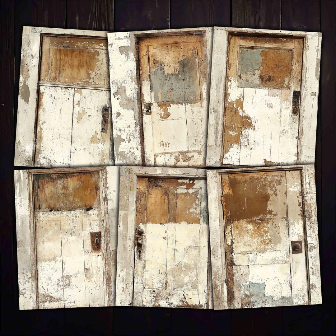 Rustic Abstract Doors Printable Papers and Collage Sheet for Junk ...