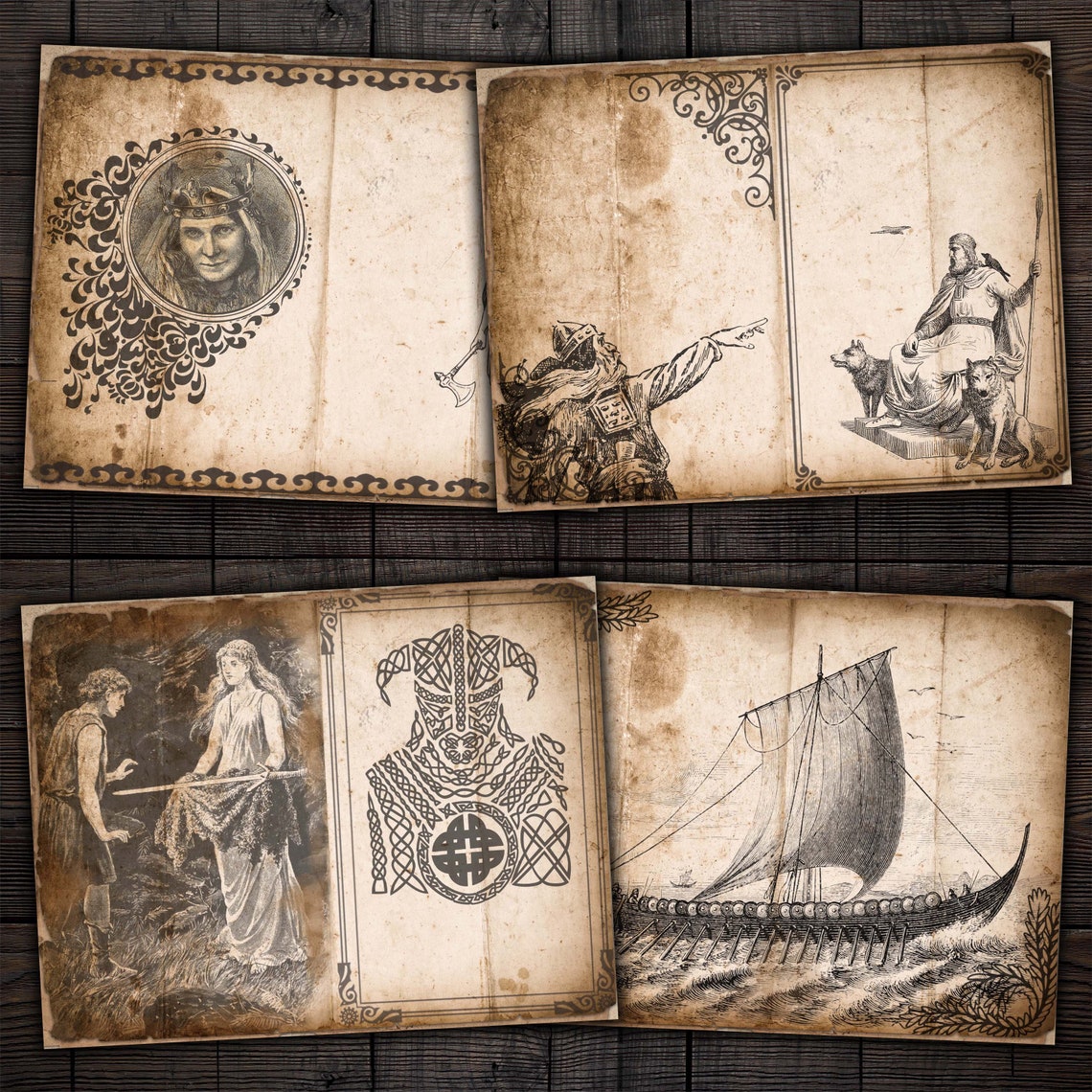 Norse Vikings Printable Pages Nordic Mythology Kit for Junk - Etsy