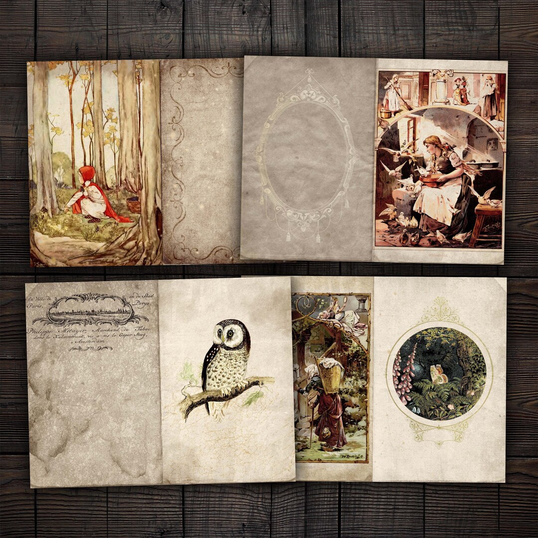 Digital Fairy Tale Pages Printable Kit for Junk Journals - Etsy