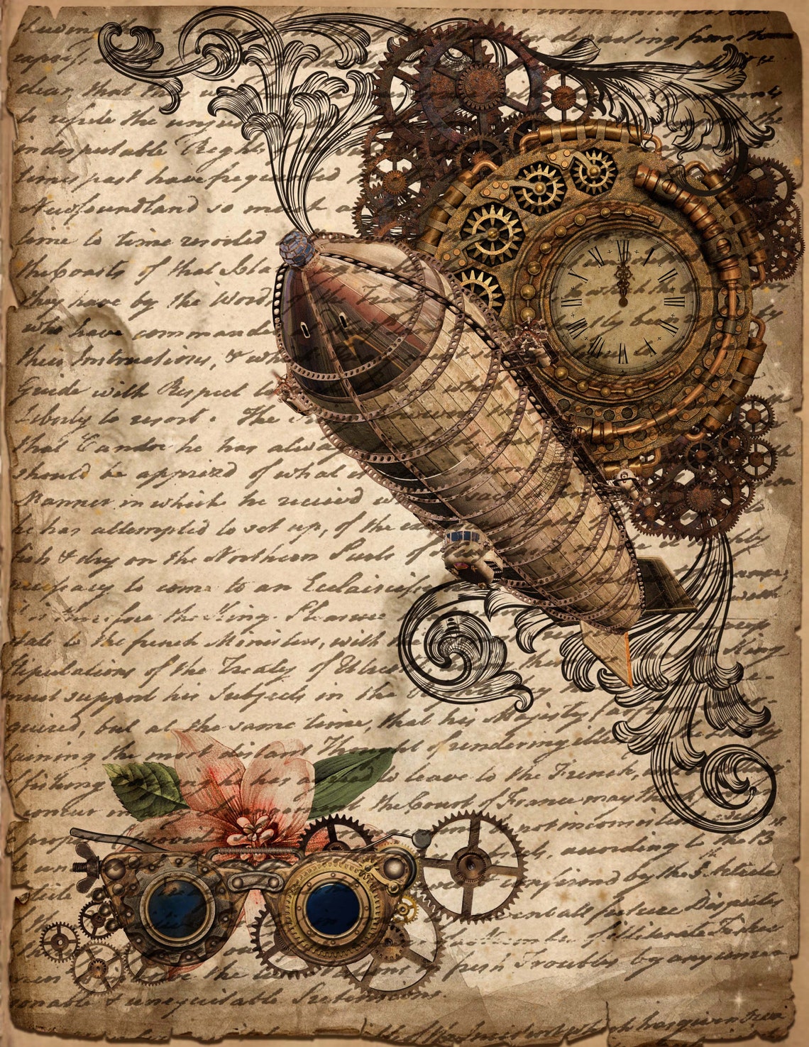 Printable Vintage Steampunk Junk Journal Pages - Etsy UK