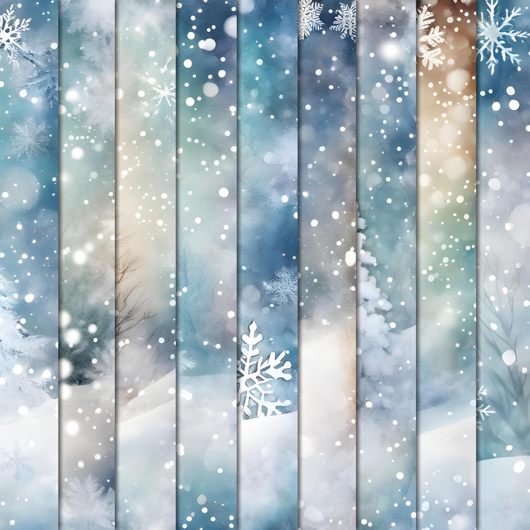 Winter Wonderland Christmas Digital Paper: 12x12 Scrapbook Backgrounds ...