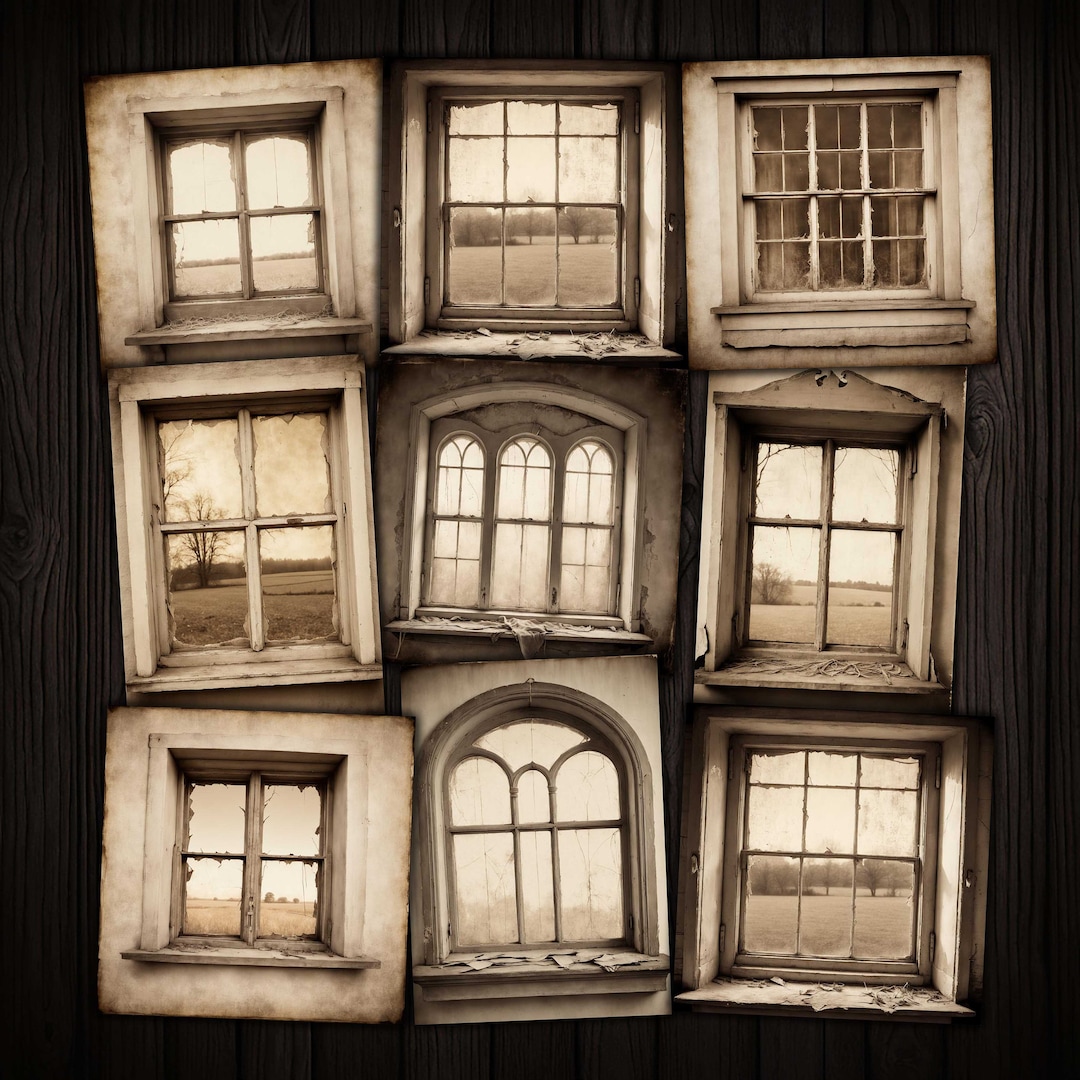 Printable Windows Rustic Vintage Photographs for Junk Journals Mixed Media Collage Art ...