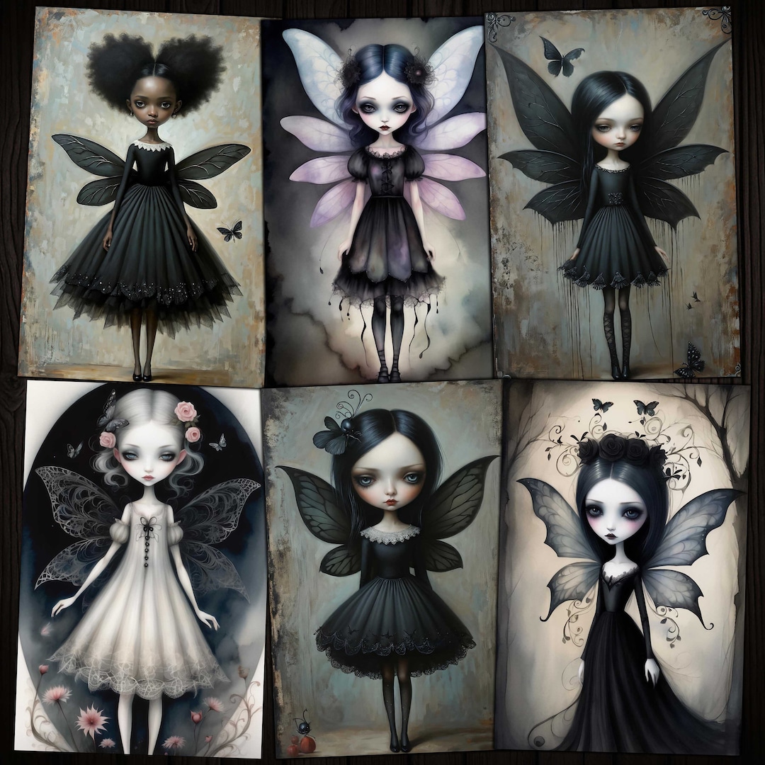 Gothic Fairies Printable 6x4 Pages for Junk Journals, Art Journaling ...