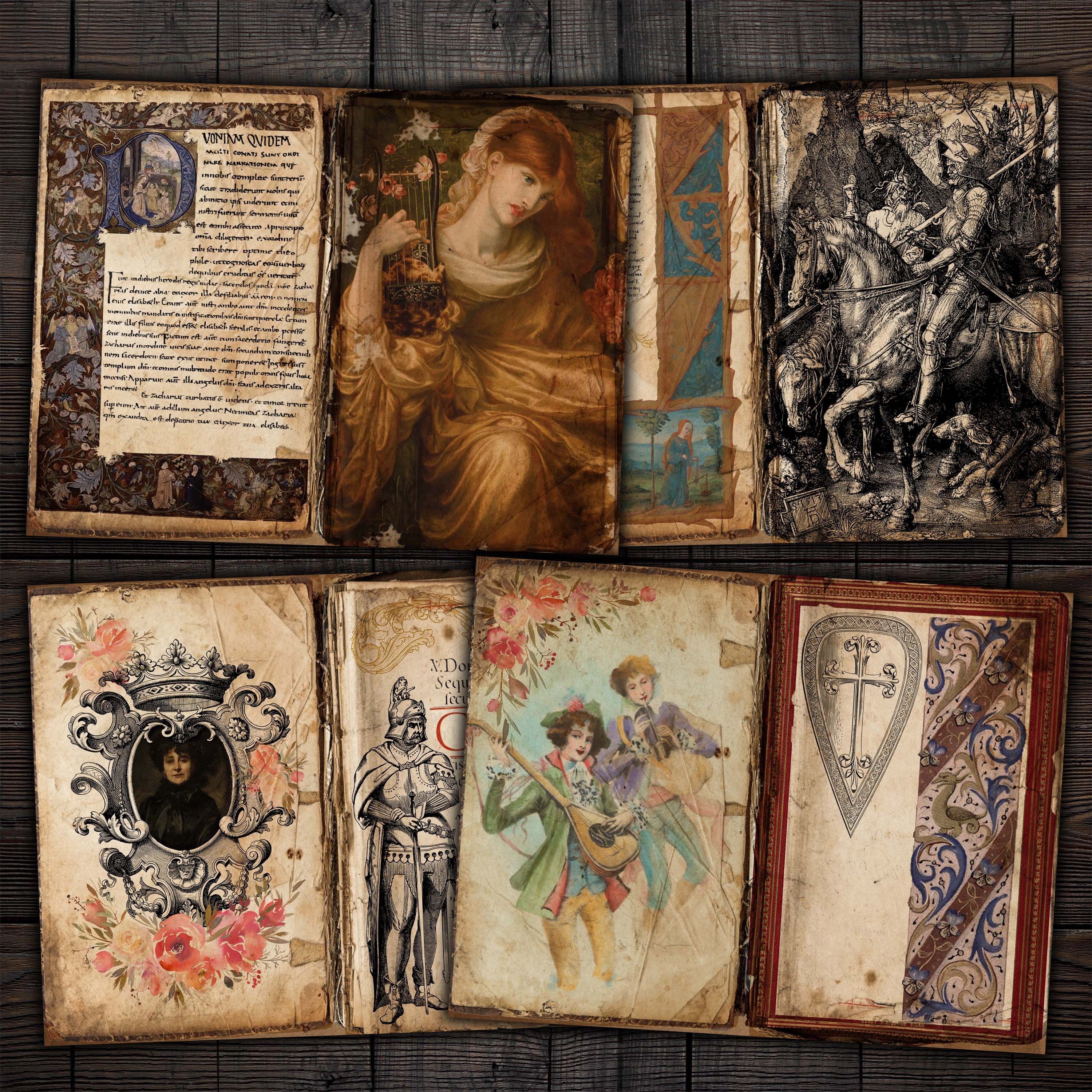 Vintage Medieval Junk Journal Pages Printable Middle Ages - Etsy