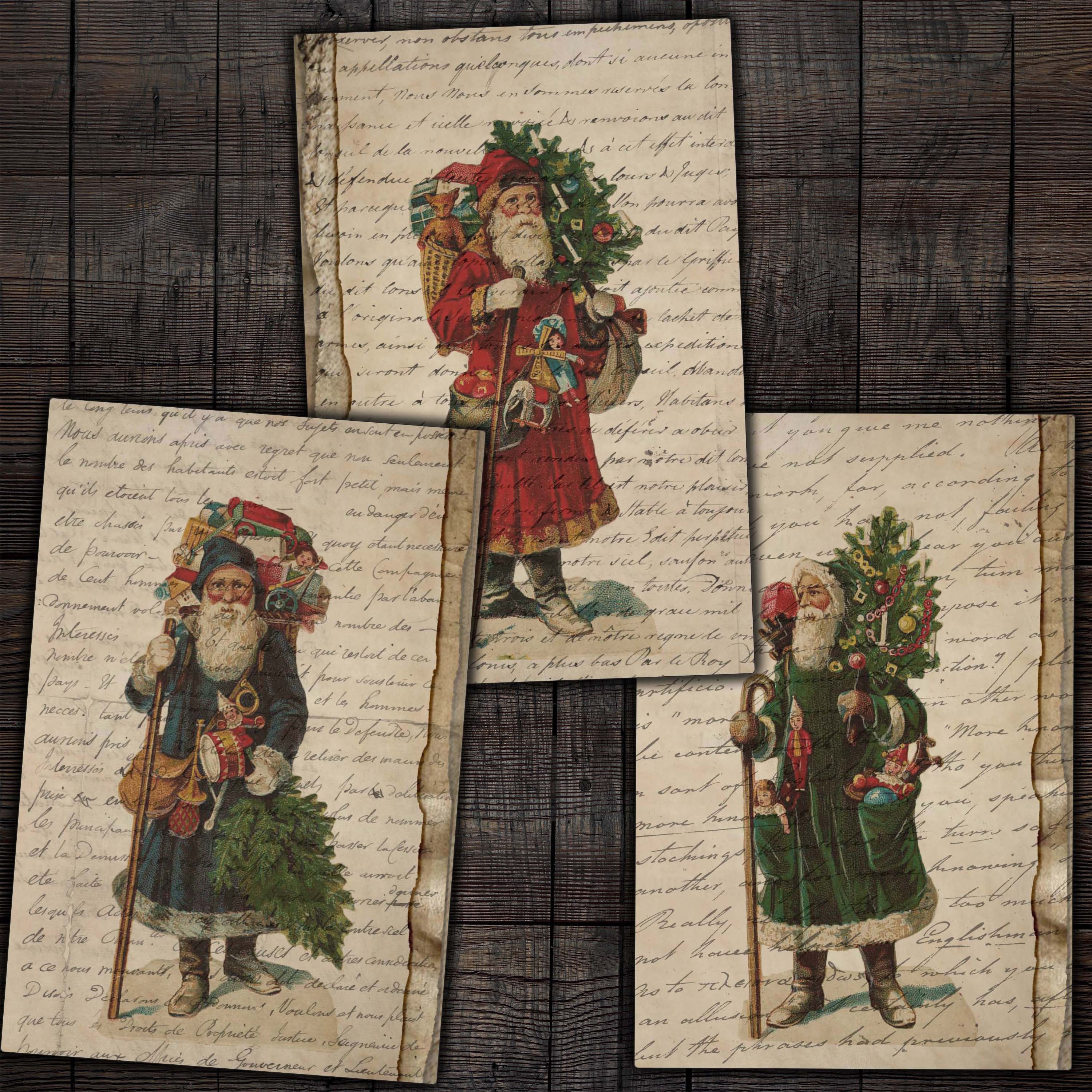 Vintage Santa Claus Junk Journal Printable Pages Digital - Etsy