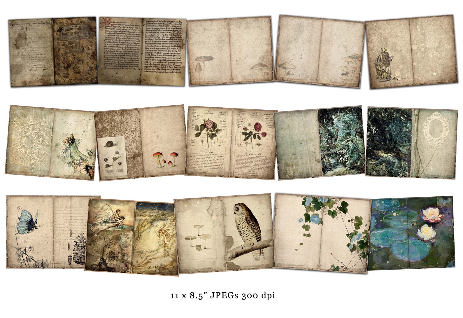 91 Sheets Digital Fairy Tale Bundle for Printable Ephemera - Etsy