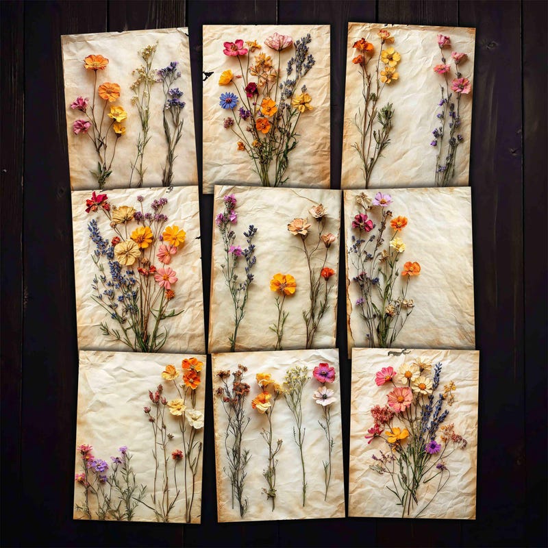 Flower Press Paper Cards - Etsy