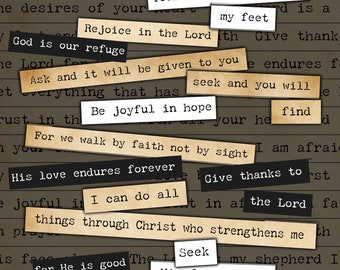 Journal Words, Faith, Christian, Bible Verse, Junk Journal, Label ...