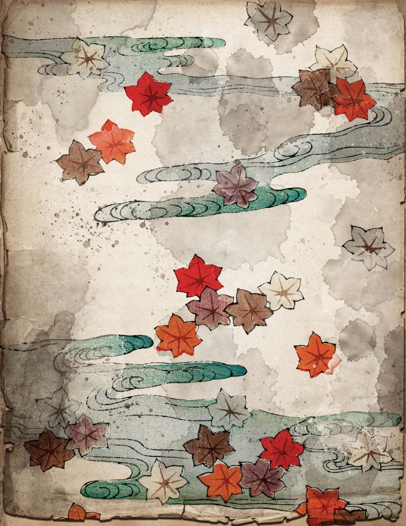 Grunge Japanese Pattern Papers Printable Backgrounds for Junk - Etsy