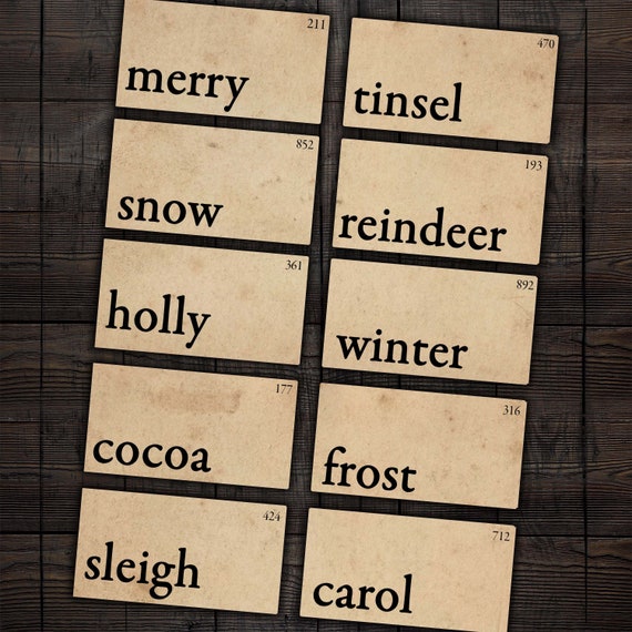 Vintage Christmas Printable Flash Cards Sheet for Junk | Etsy