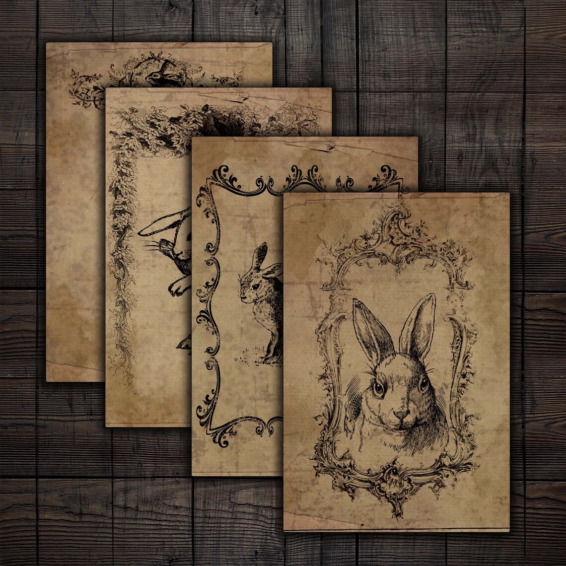 Vintage Easter Rabbit Pages for Junk Journals Scrapbooks - Etsy