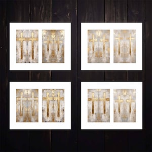 Printable Abstract Christian Cross Bookmarks, Gold Crosses Bookmark ...