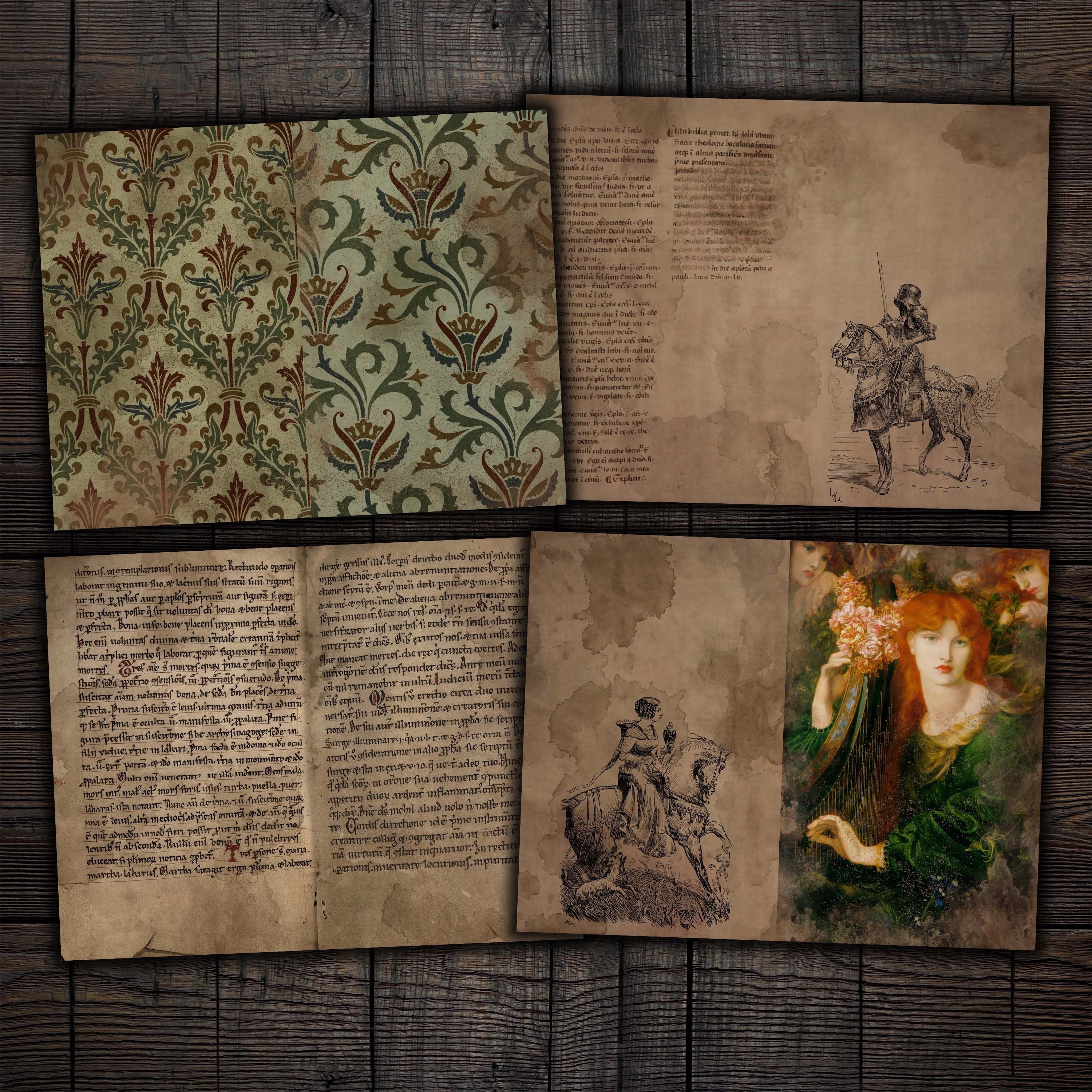 Medieval Fantasy Junk Journal Pages, Printable Middle Ages Ephemera for ...
