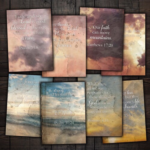 Printable Christian Bible Verses on Grunge Vintage - Etsy
