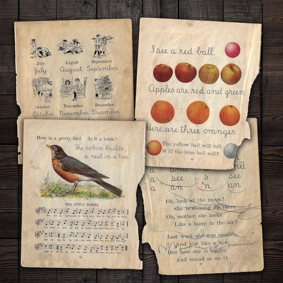 Antique Book Scans Childrens Books Ephemera for Junk Journal | Etsy