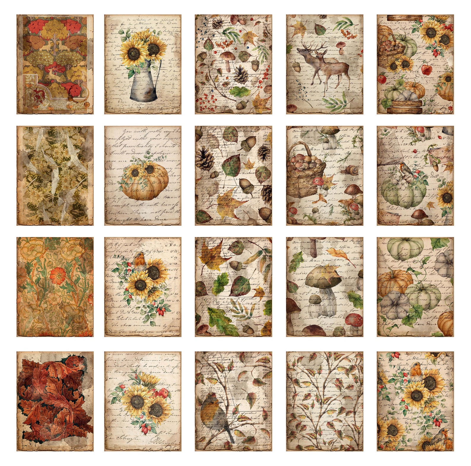 Printable Autumn Bundle Fall Harvest Pages and Papers Kits - Etsy
