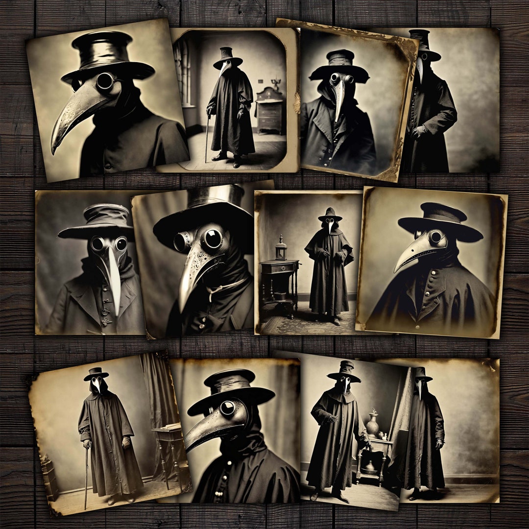 Vintage Plague Doctor Photographs, Antique Spooky Victorian Printable ...