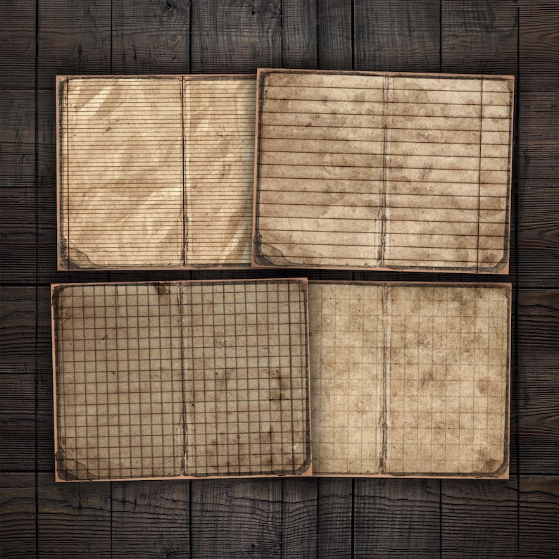 Digital Junk Journal Pages Printable Lined and Grid Grunge - Etsy