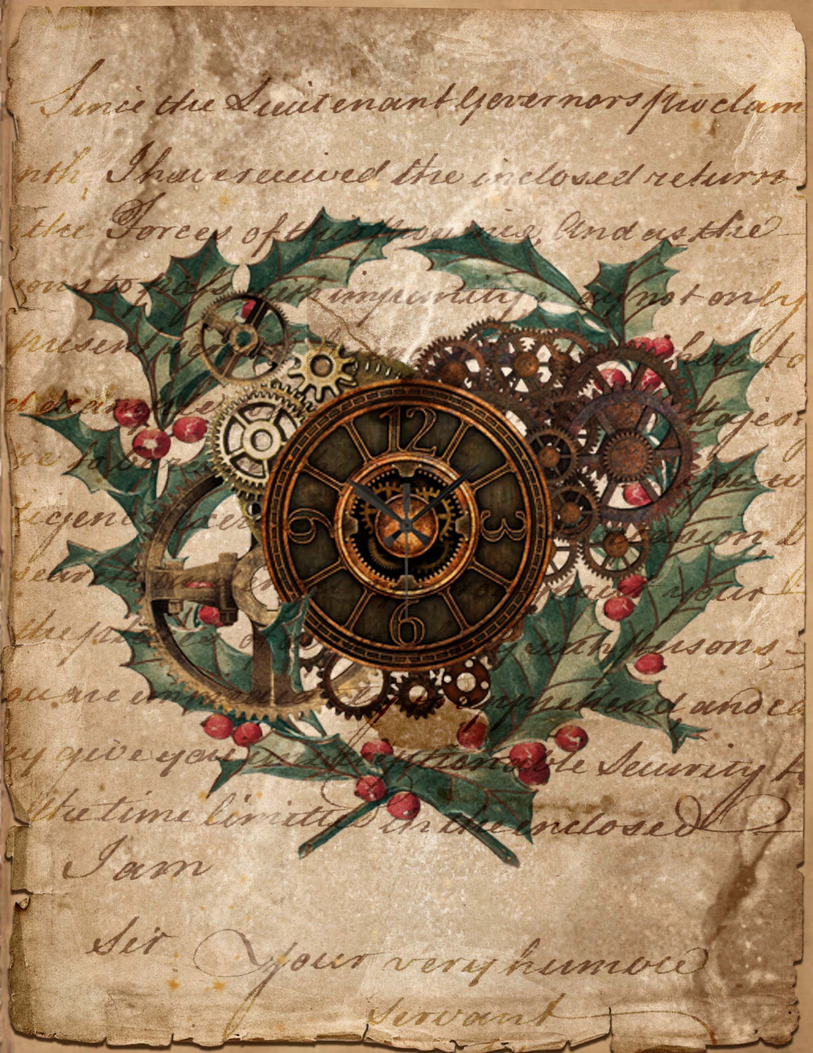 STEAMPUNK SANTA Grunge Christmas Printable Ephemera for Junk - Etsy