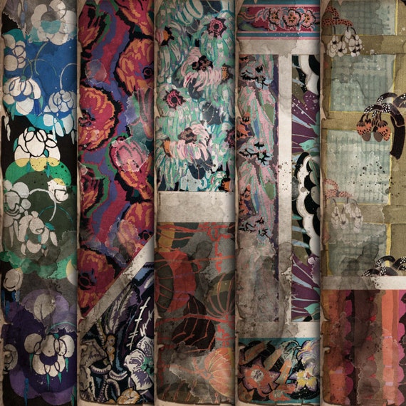 Digital Vintage Art Deco Pattern Paper Printable Grunge - Etsy