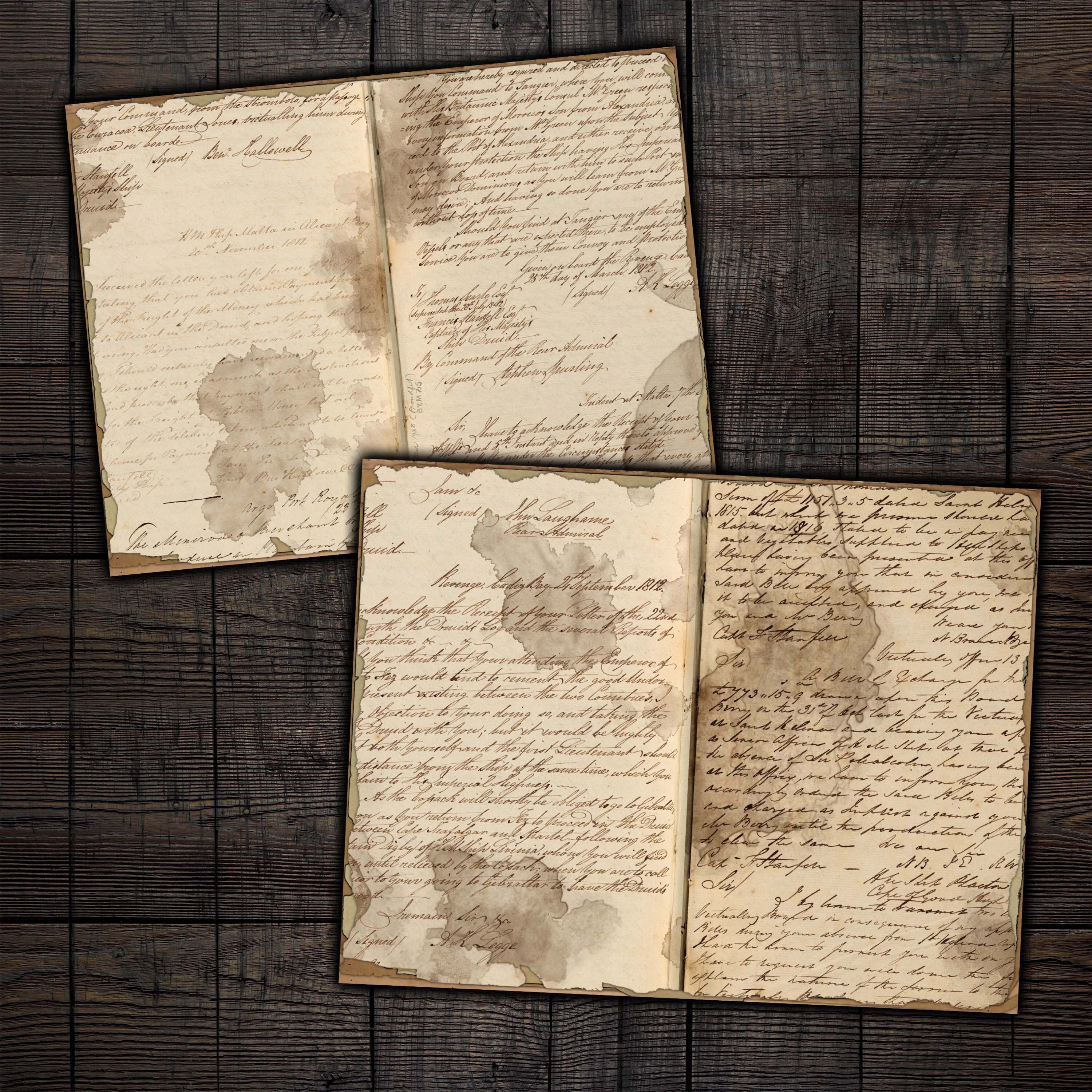 Junk Journal Printable Handwriting Pages Grunge Backgrounds - Etsy