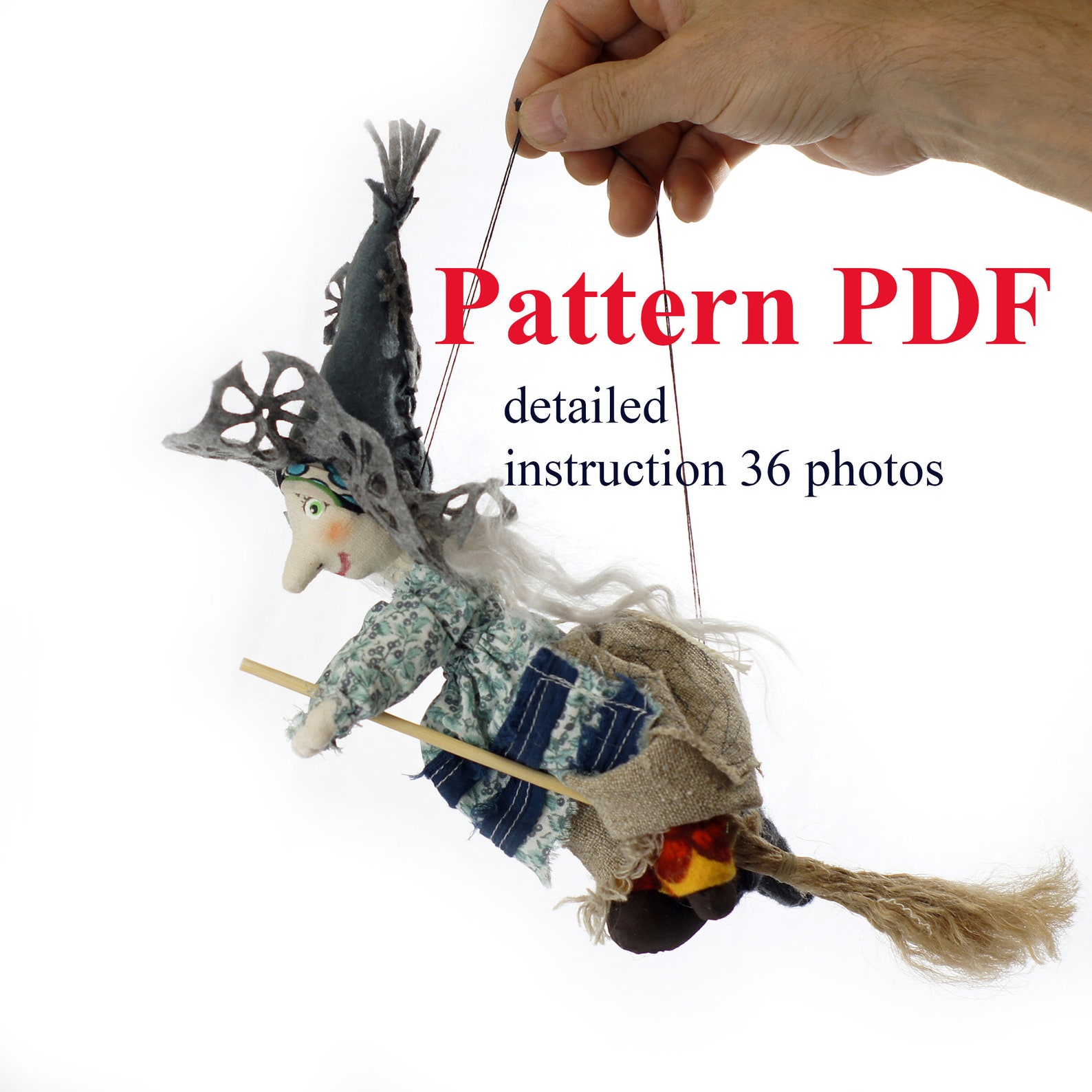 Witch doll pattern/ kitchen witch pattern /decor pdf pattern | Etsy