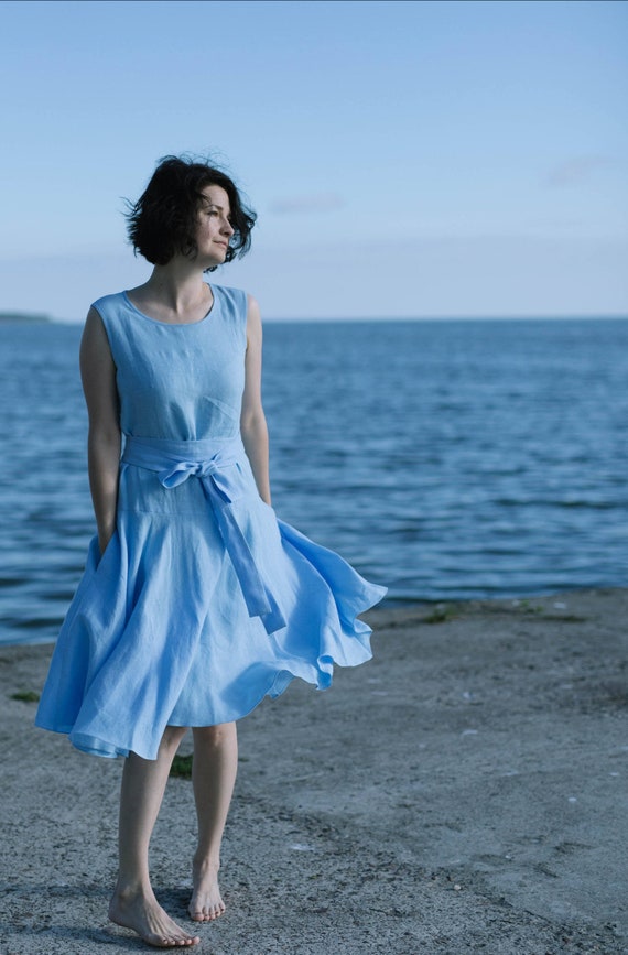 Summer Linen Dress Linen Beach Dress Resort Wear Loose - Etsy