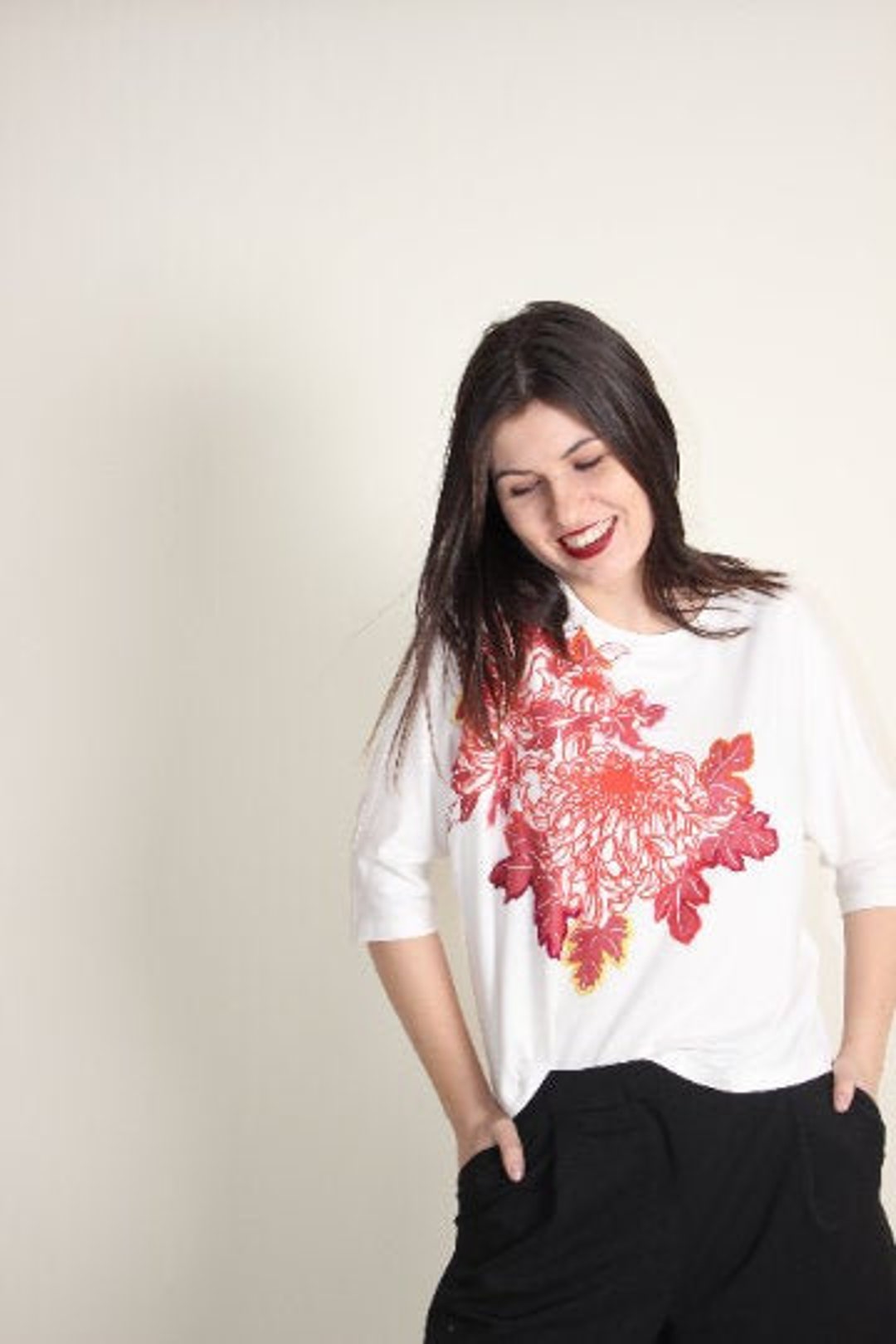 Botanical Print Top Floral Summer Tshirt Graphic T Shirt - Etsy