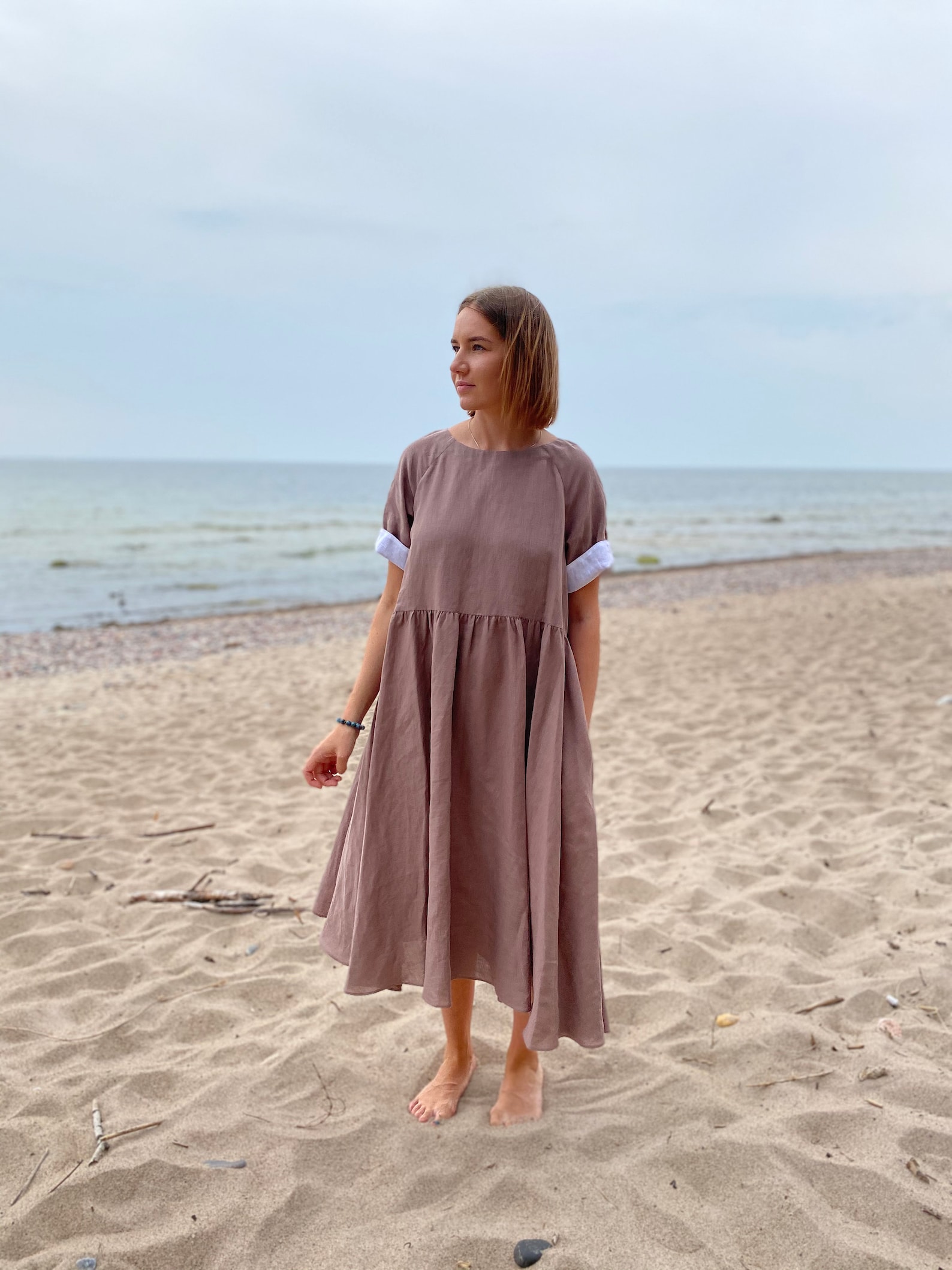 Simple Linen Dress, Loose Linen Dress, Linen Midi Dress - Etsy