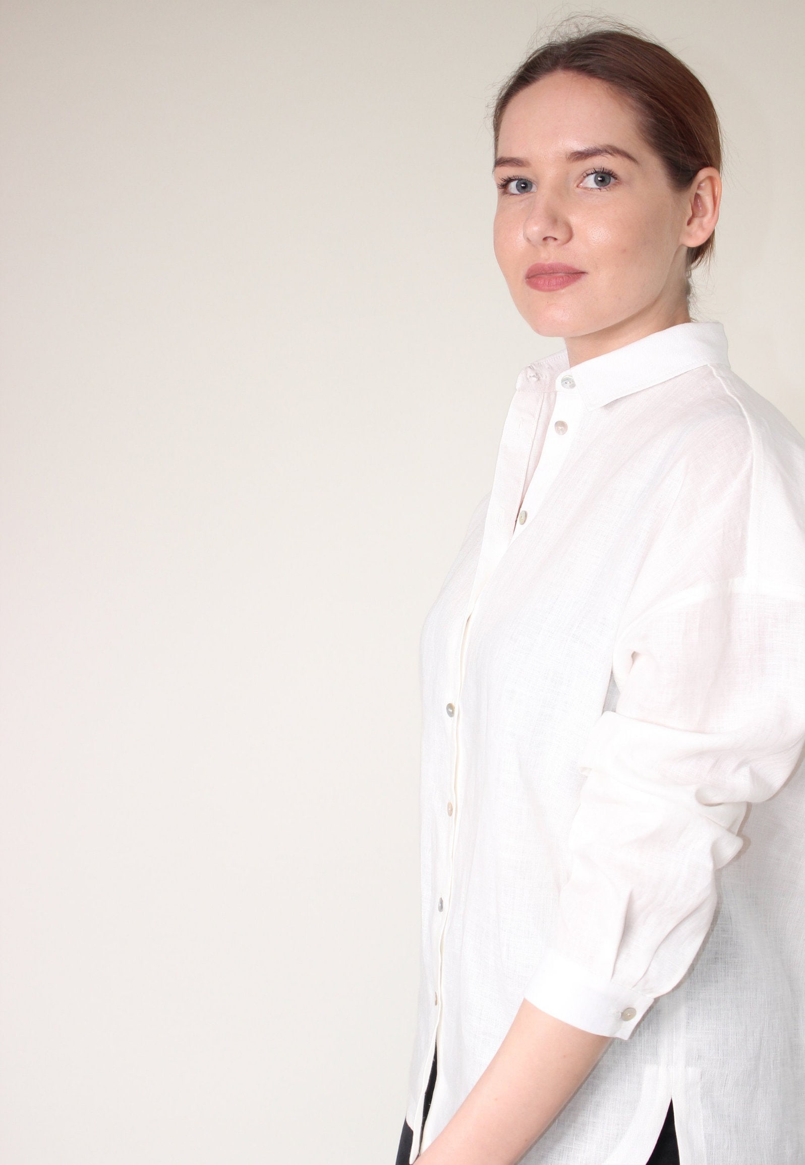 White Linen Blouse, White Linen Top, Linen Shirt Women, Capsule ...