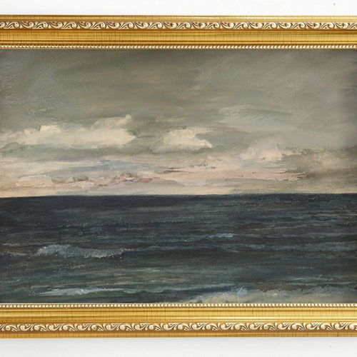 Antique Seascape Ocean Painting Vintage Coastal Wall Art - Etsy