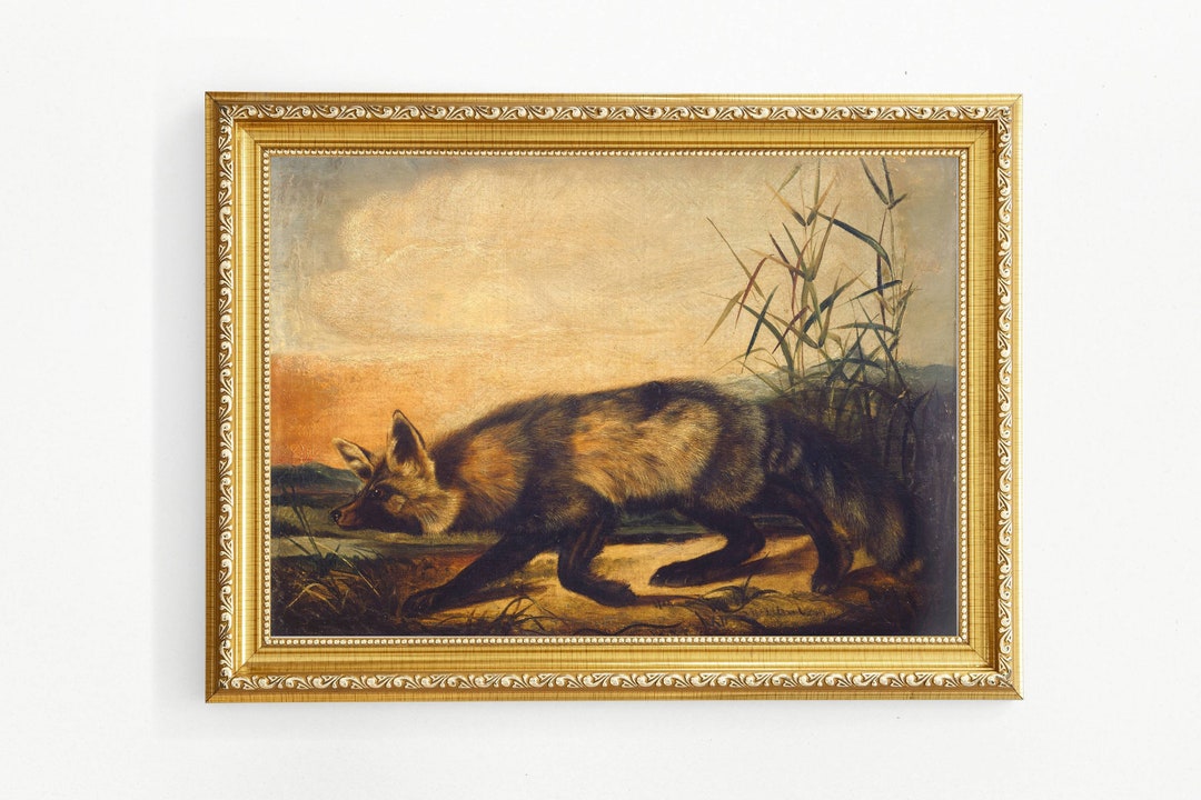 Downloadable Vintage Fox Print, Printable Antique Fox Painting, Digital ...