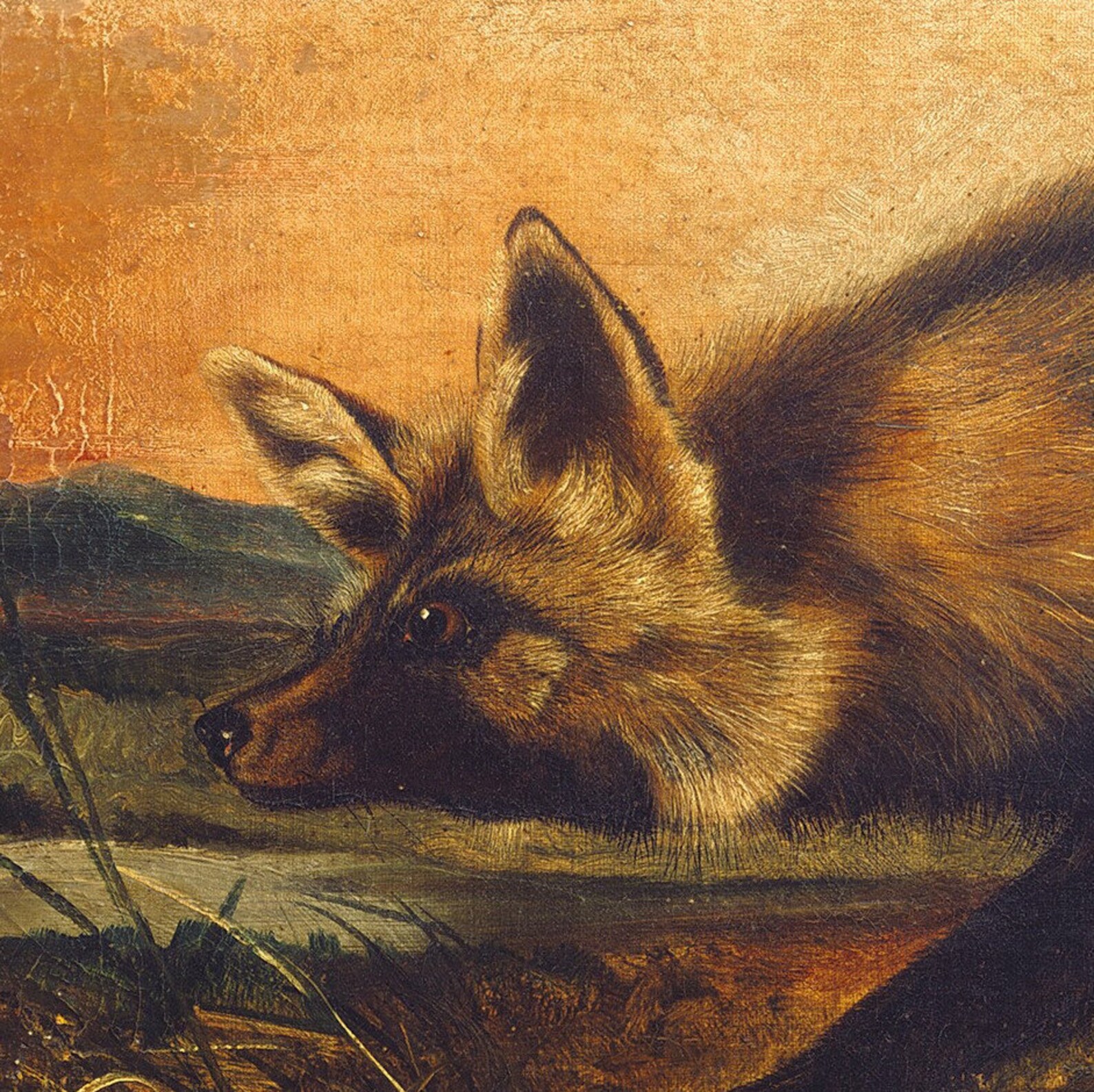 Downloadable Vintage Fox Print, Printable Antique Fox Painting, Digital ...