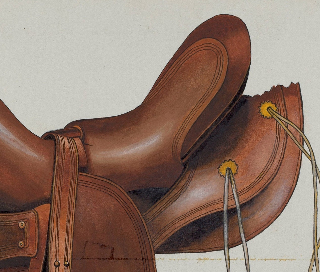 Vintage Saddle Painting Digital Download, Printable Antique Horse Art ...