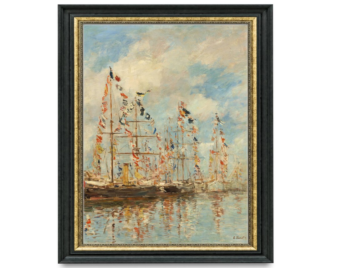 Vintage Ship Art, Vintage Ship Print, Vintage Ship Painting, Seascape ...